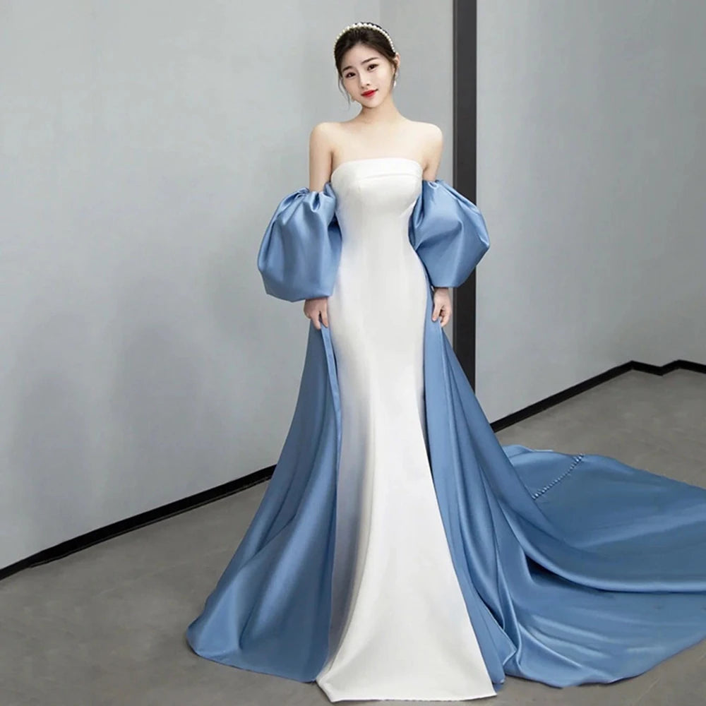 Elegant Off-shoulder Gown With Dramatic Sleeves on Luulla