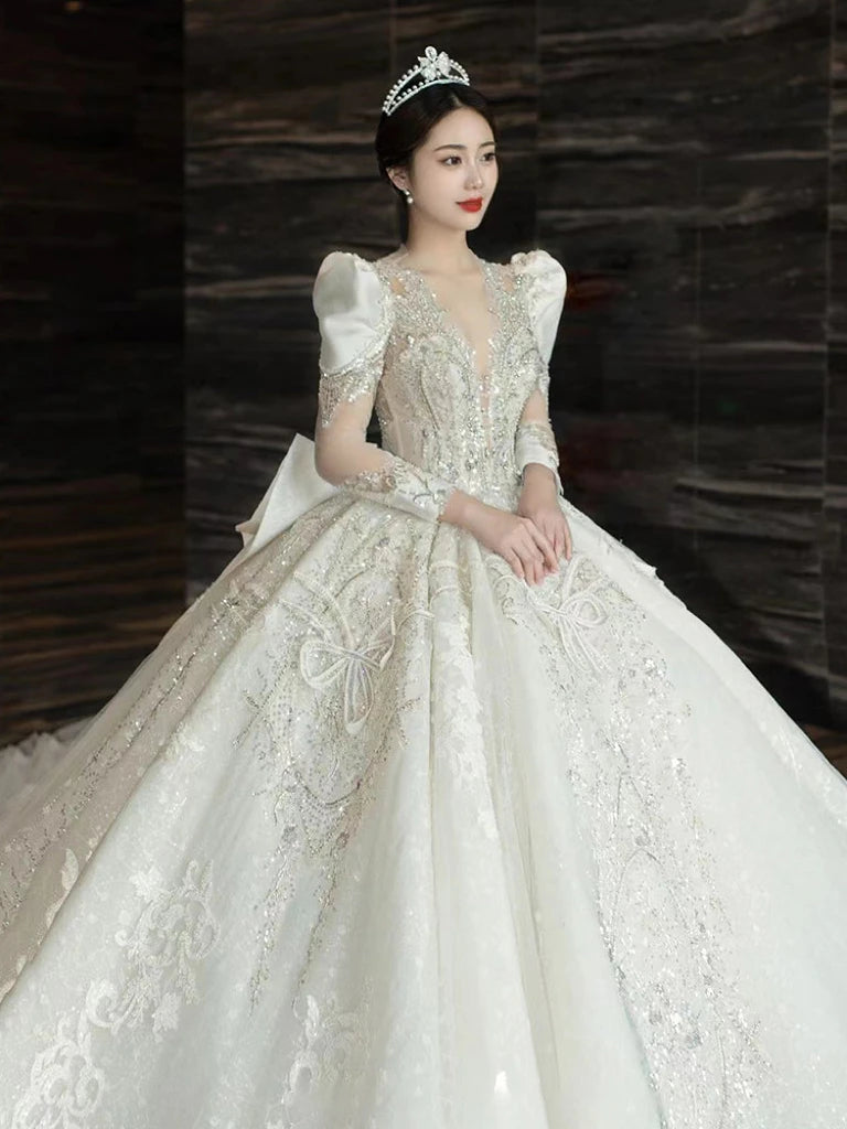 Elegant Princess Ball Gown Wedding Dress Bridal on Luulla