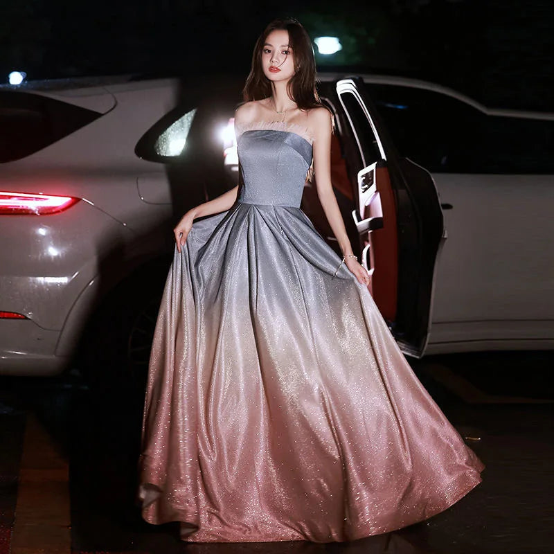 Elegant Sparkling Ombre Ball Gown Evening Dress on Luulla